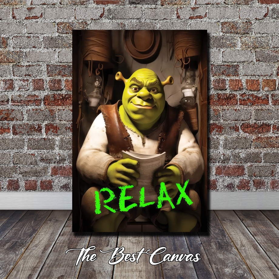 Shrek Funny Bathroom Art - The Best Canvas